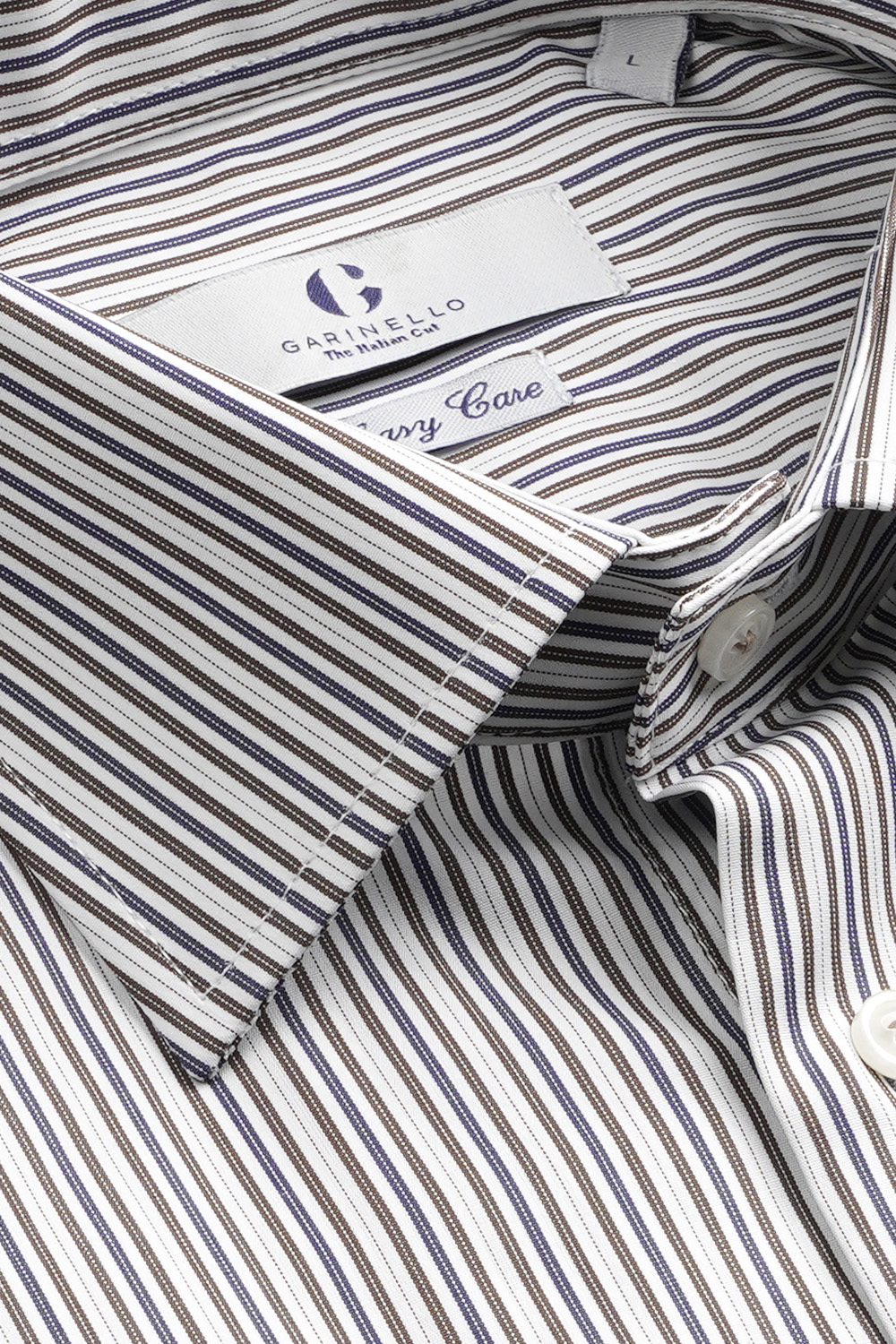 Sivo belo braon prugasta easy care košulja slim fit 761D - Garinello ...